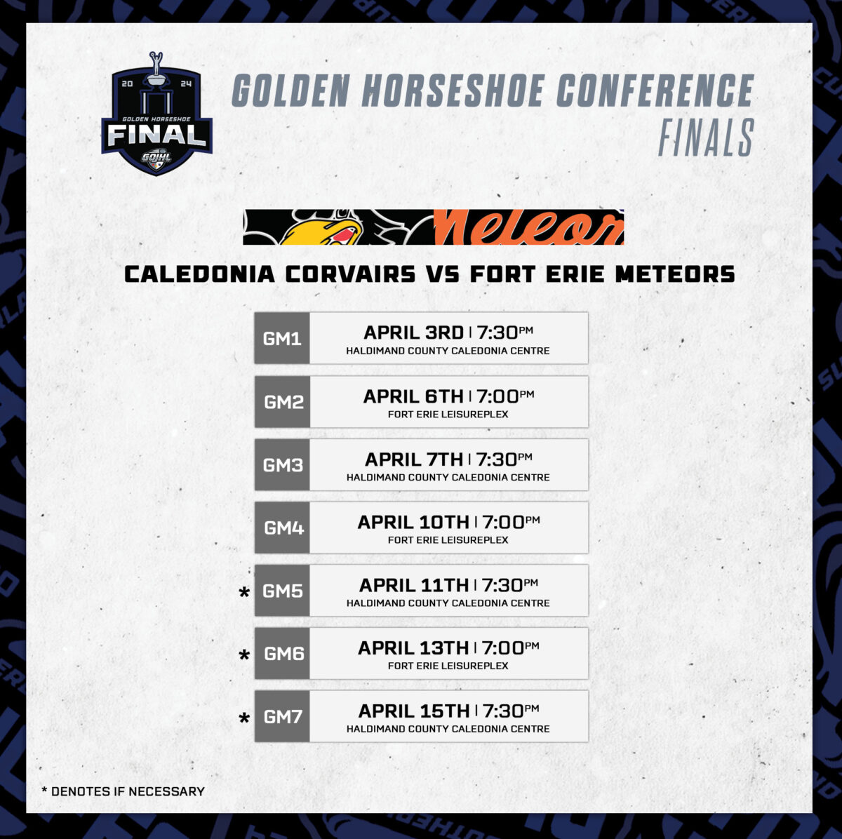 2024 Sutherland Cup Playoffs – Conference Final Schedules | GOHL ...