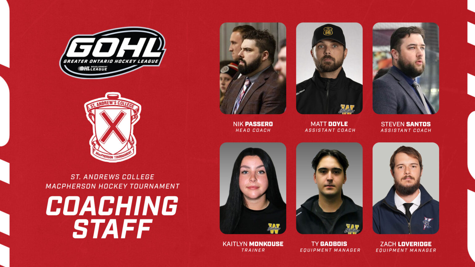 Bench Staff announced for 2026 MacPherson Tournament | GOHL | Greater ...